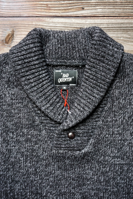 BAD QUENTIN SHAWL COLLAR KNIT BLACK B.S.W. market place