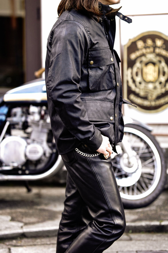 ADDICT CLOTHES JAPAN "ACVM" ACV-WX02 WAXED COTTON BMC JACKET BLACK B.S ...