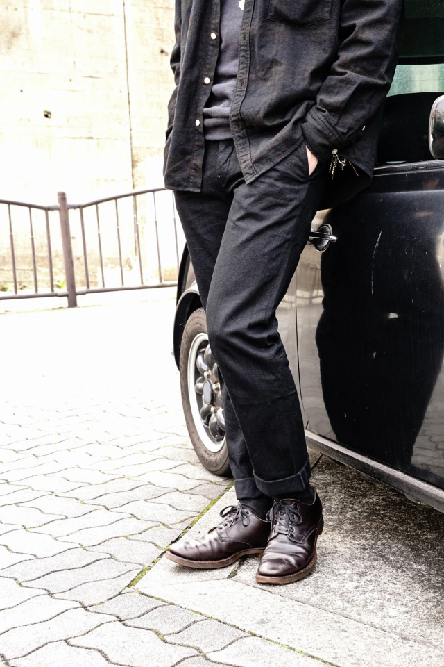 ADDICT CLOTHES JAPAN "ACVM" ACV-TR01FC DENIM WORK TROUSERS BLACK B.S.W ...