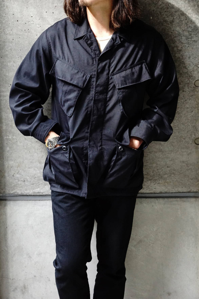 ADDICT CLOTHES JAPAN "ACVM" ACV-SJK01 NYLON FATIGUE JACKET BLACK B.S.W ...