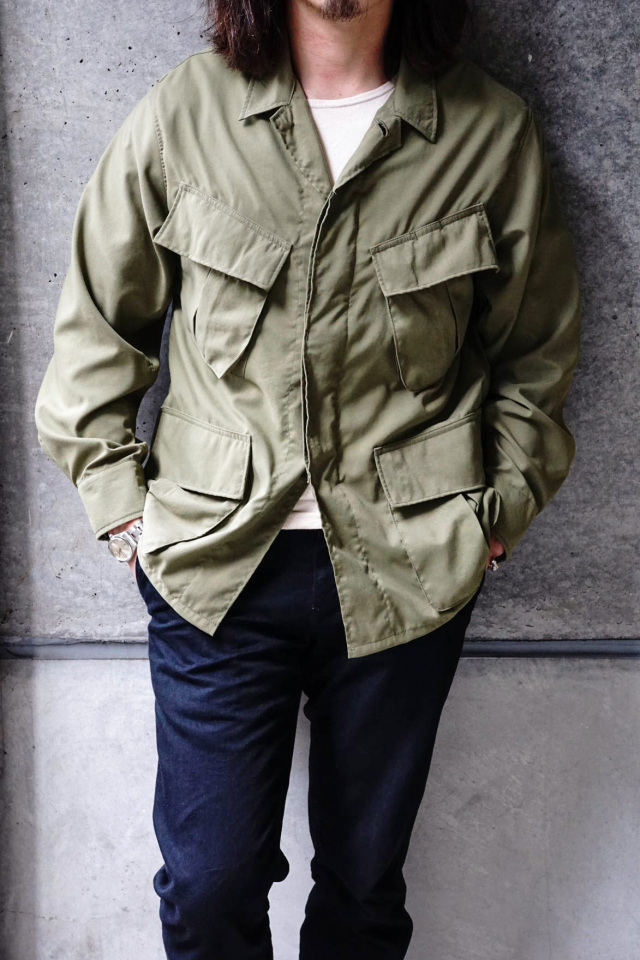 ADDICT CLOTHES JAPAN "ACVM" ACV-SJK01 NYLON FATIGUE JACKET ARMY_GREEN B ...