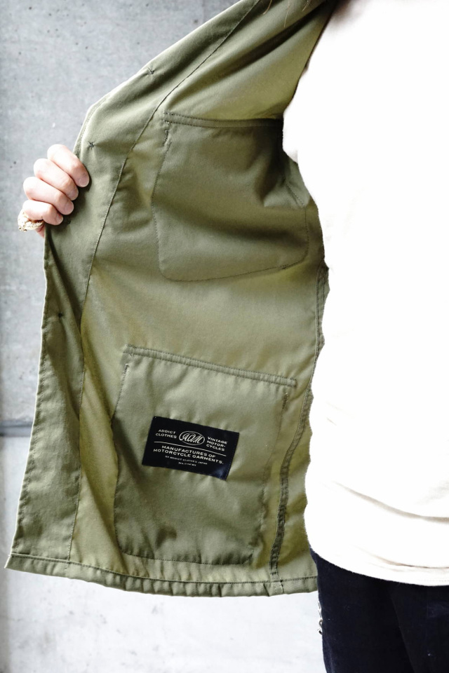 ADDICT CLOTHES JAPAN "ACVM" ACV-SJK01 NYLON FATIGUE JACKET ARMY_GREEN B ...