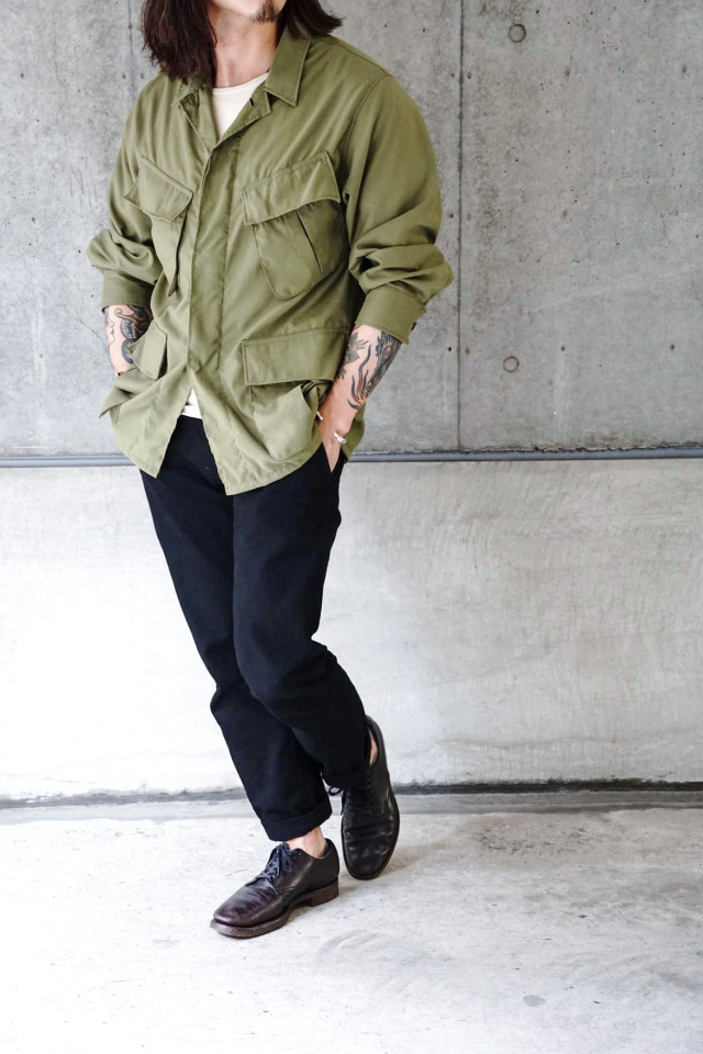 ADDICT CLOTHES JAPAN "ACVM" ACV-SJK01 NYLON FATIGUE JACKET ARMY_GREEN B ...